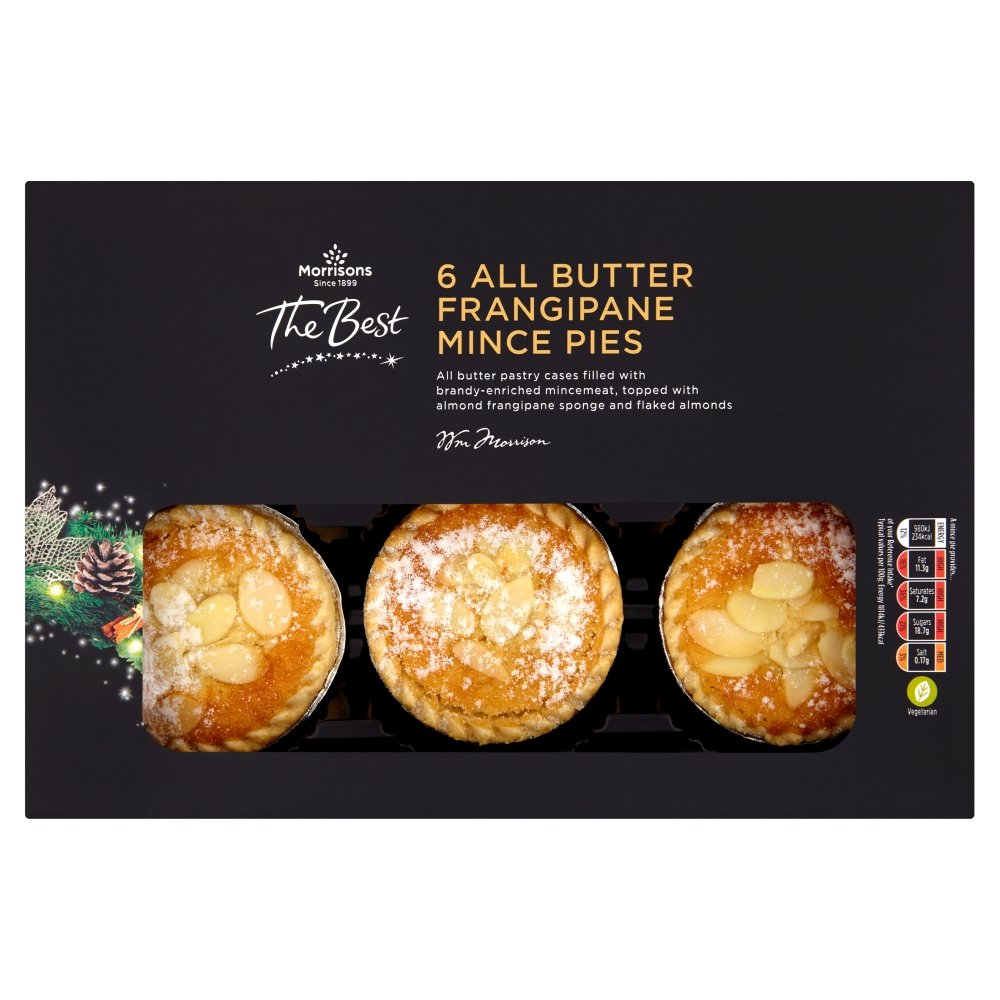 Morrisons The Best 6 All Butter Frangipane Mince Pies: Amazon.co.uk ...