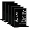 Amazon.com: 8x10 Inch Black Acrylic Sign with Stand | 5 Pack Blank ...