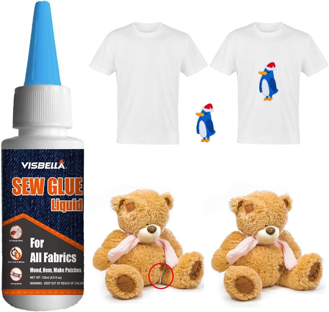 Plextone Sew Glue Liquid for Fabric-Stich Adhesive Waterproof Clear ...