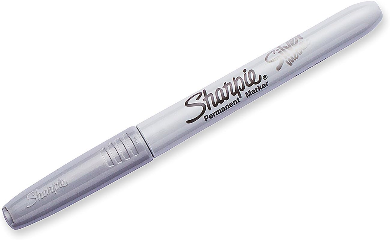 Sharpie Metallic marcadores permanentes, punta fina, plata, paquete de ...