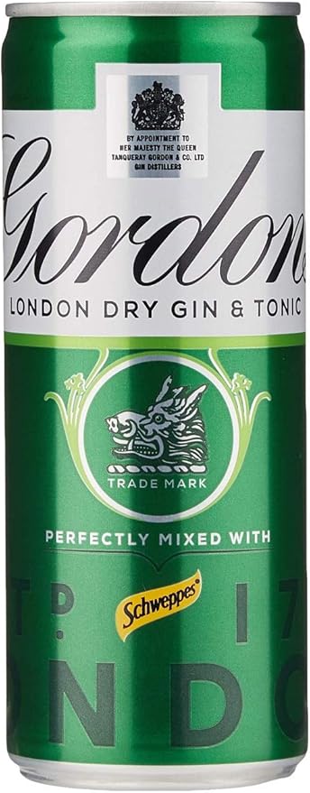 Gordon's London Gin and Tonic Can, 25 cl, Pack of 12: Amazon.co.uk: Grocery