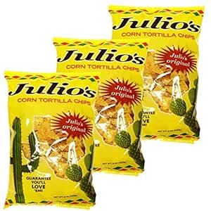 Amazon.com : Julio's Corn Tortilla Chips - Three 9 oz Bags - Chips ...