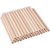 Amazon.com: OLYCRAFT 12Pcs 7.9x0.6 Inch Hollow Wood Sticks Round Wooden ...