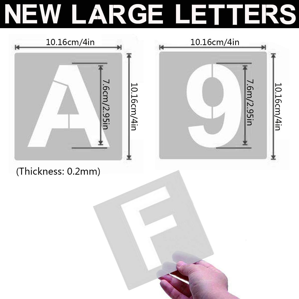 Letter Templates Stencils Kit, 62 Pieces Reusable Plastic Large ...