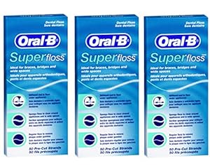 Oral B 50 Pieces Pre-Cut Super Floss - Pack of 3: Amazon.co.uk: Health ...