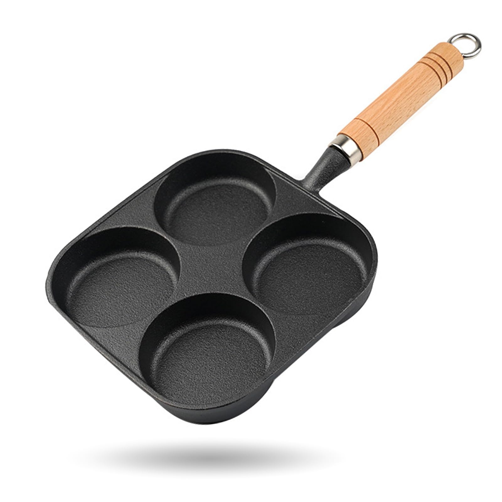 JUSTUP Nonstick Frying Pan,4-Cup Cast Iron Egg Pan Divided Grill Pan ...