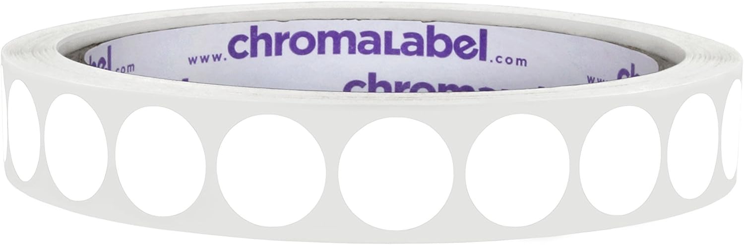 ChromaLabel 12.7mm (1/2 Inch) Round Permanent Colour-Code Dot Stickers ...