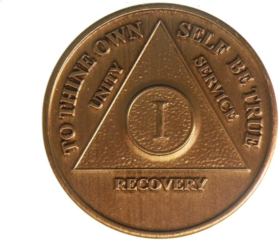 1 Year Bronze AA (Alcoholics Anonymous) Birthday - Anniversary Recovery ...