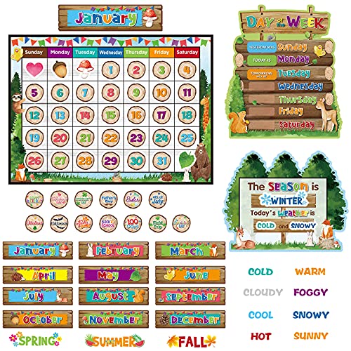 Calendar Bulletin Board Set, Calendar Seasons Weather Chart CTP ...
