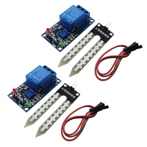HiLetgo 2pcs LM393 12V Soil Moisture Relay Module Soil Moisture Sensor ...