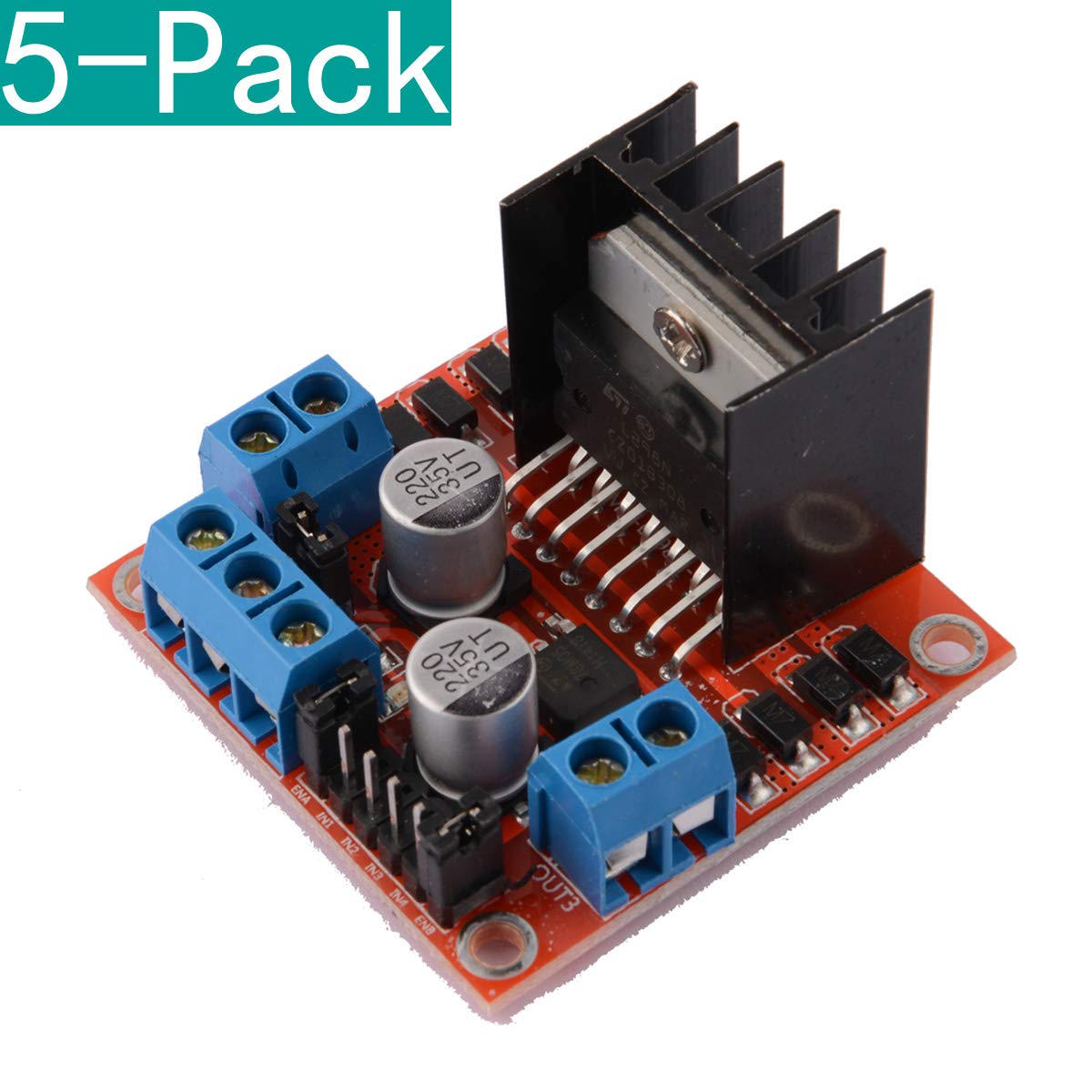 Youmile 5-Pack Dual H Bridge DC Stepper Motor Drive Controller Board Module L298N for arduino ...