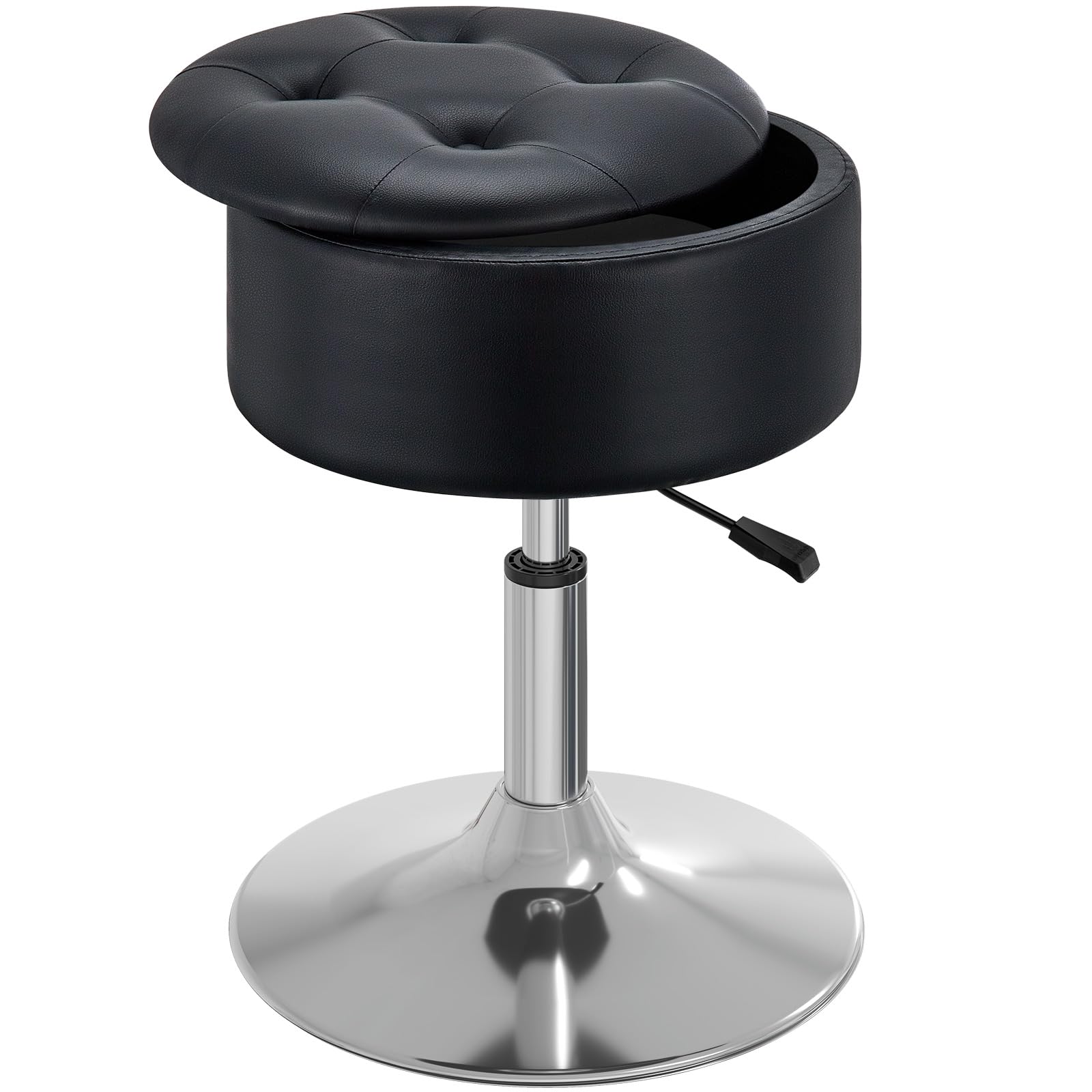 GREENSTELL Vanity Stool with Storage, 19" to 23" Height Adjustable PU ...