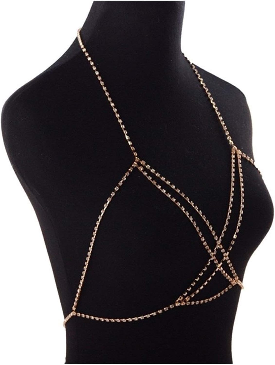 HLWJ Ladies Fashion Necklace Breast Chain Body Jewelry (Color : Gold ...