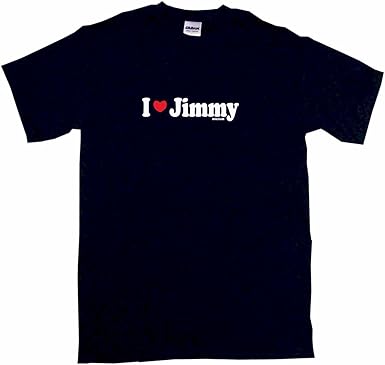 Amazon.com: I Heart Love Jimmy Men's Tee Shirt XL-Black: Clothing