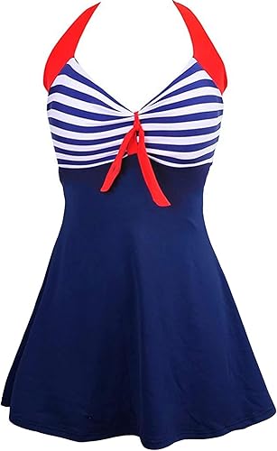 Sixyotie Women's Plus Size Swimsuit One Piece Swim Dress with Skirt ...
