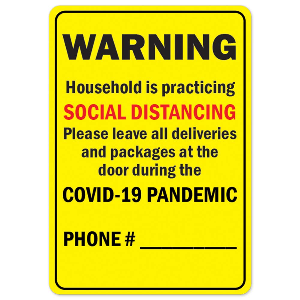 COVID-19 Notice Sign - Warning Household is Practicing Social ...