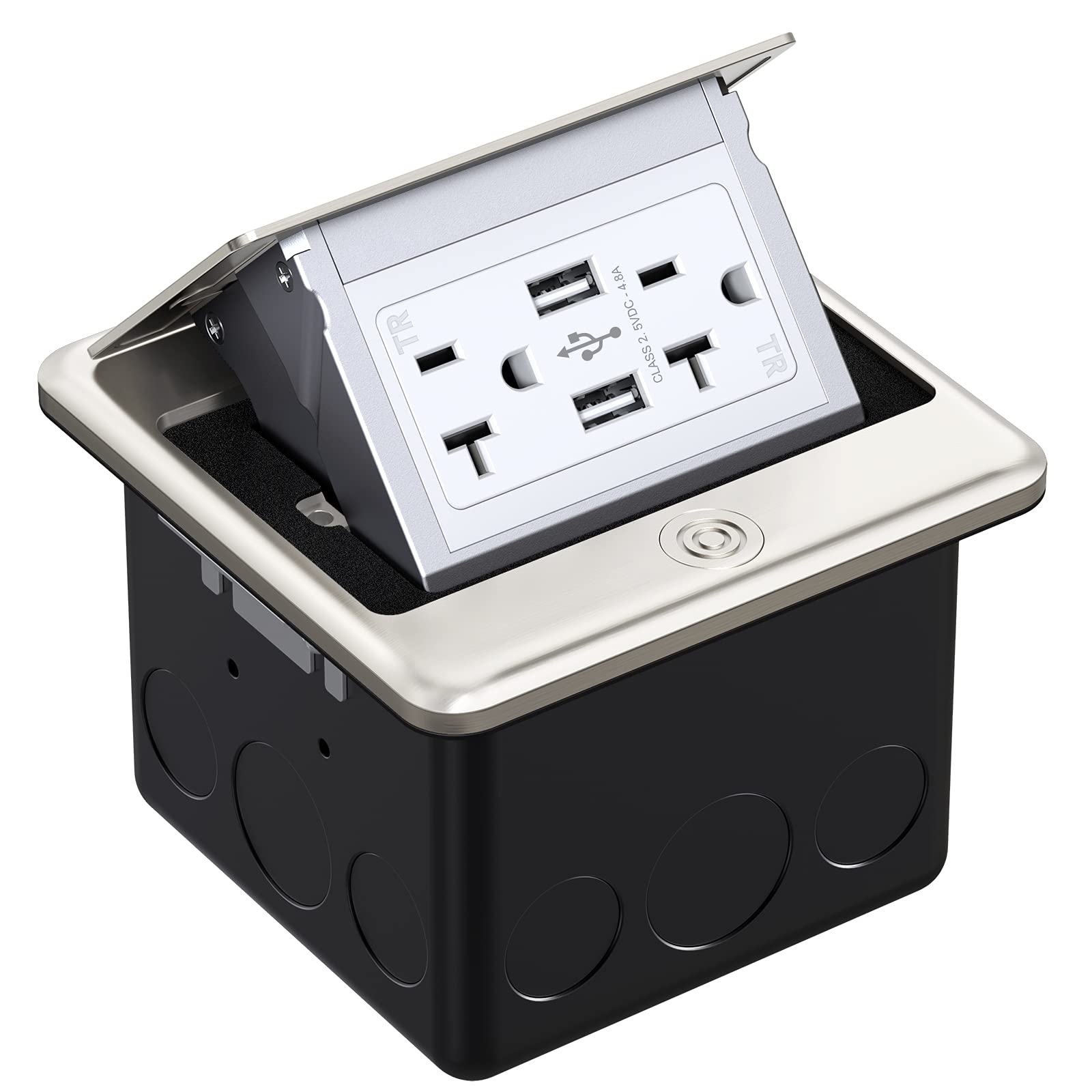 WEBANG Pop Up Floor Outlet Box with 20 Amp Tamper-Resistant USB 5V/4.8A ...