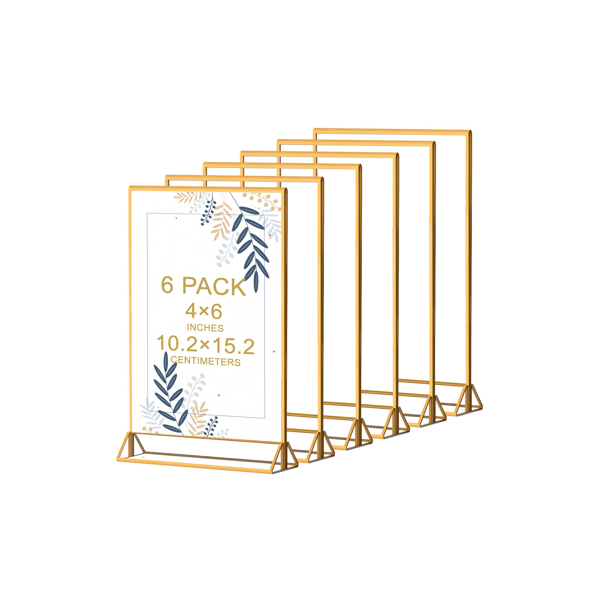 danoni Acrylic Sign Holder 4"×6", Wedding Table Number Frames with Gold ...