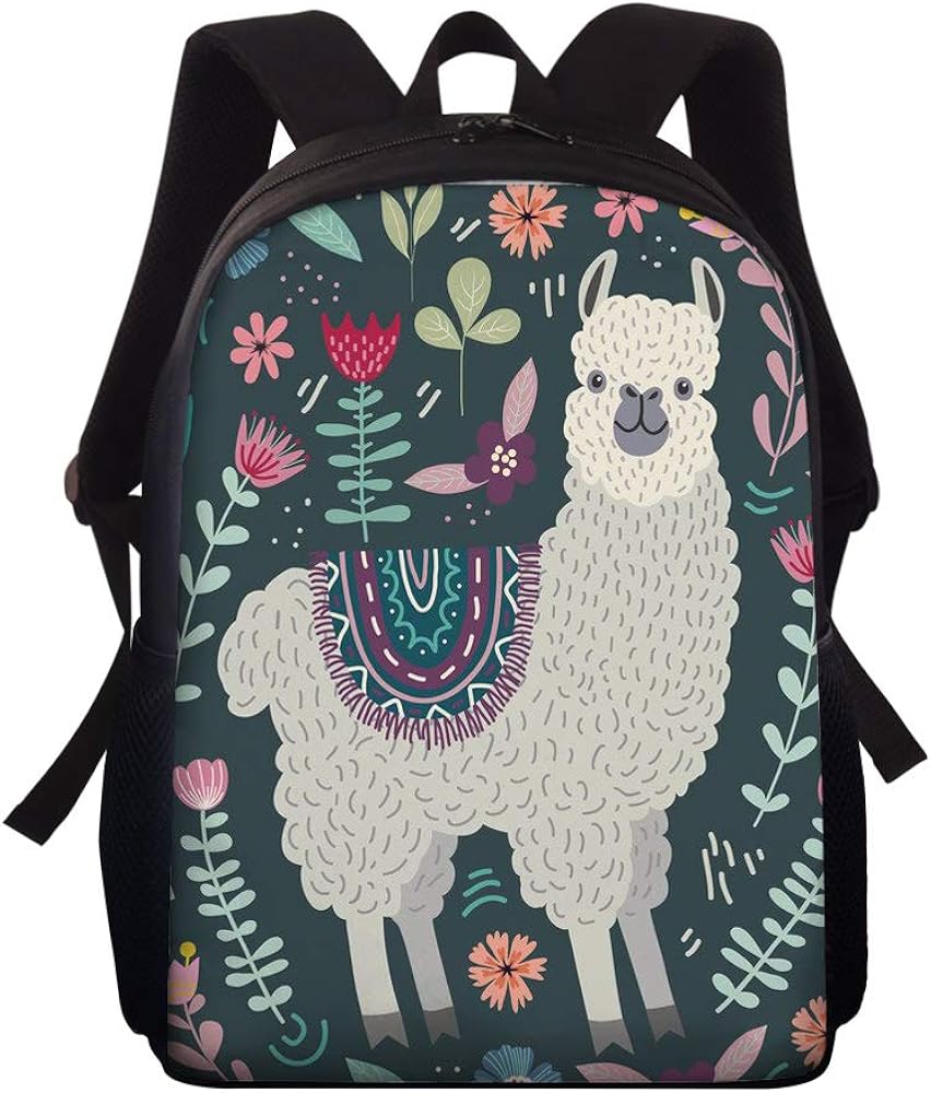 Showudesigns Flower Llama Backpack for Girls Preschool School Bag Heavy ...
