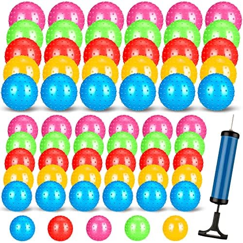 60 Pcs Knobby Balls Bulk 7 Inch 4.72 Inch Sensory Balls Big Bounce ...