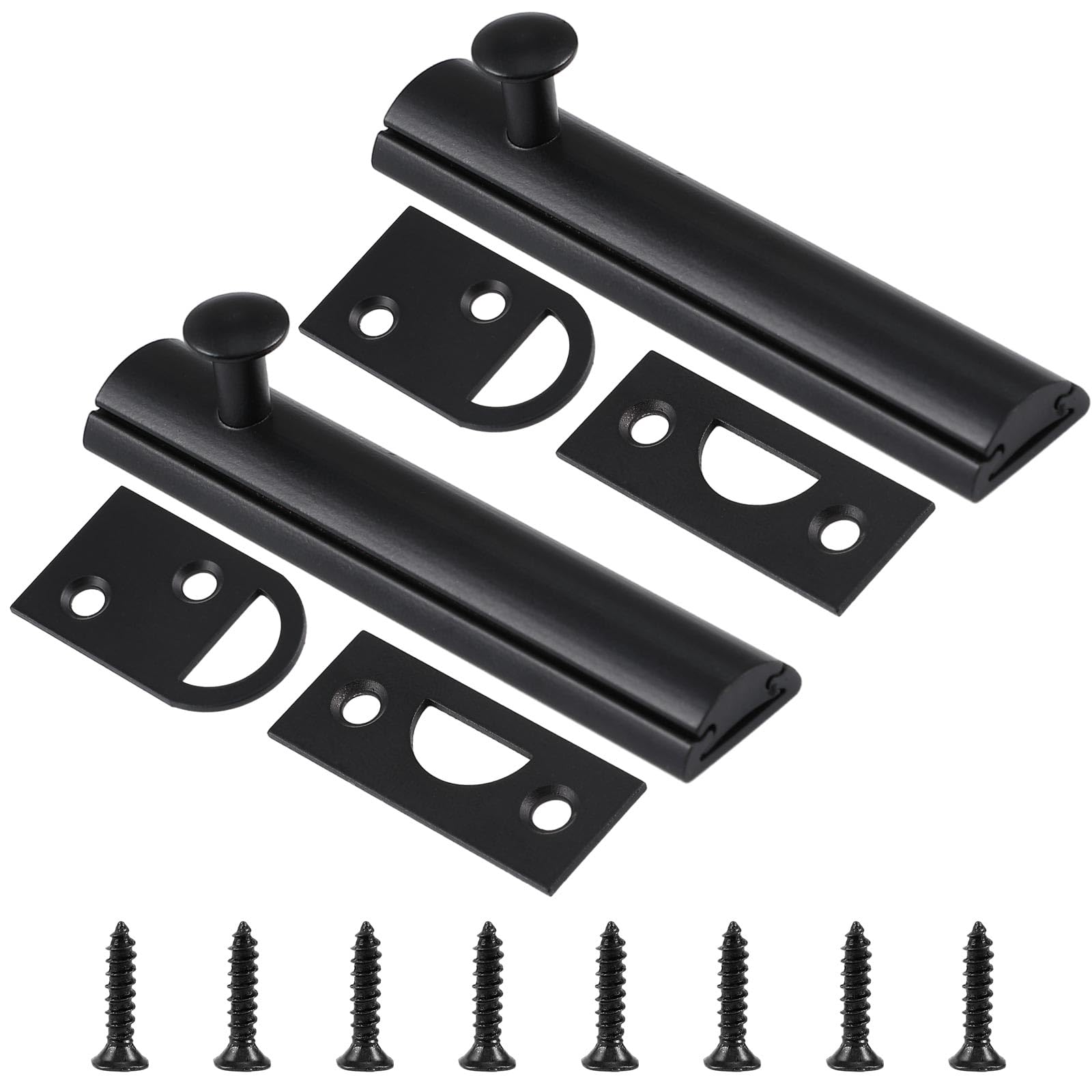 Lothee 2 Pcs Solid Brass Surface Bolt Door Bolt Latch Hardware Security ...