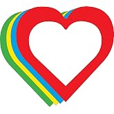 Amazon.com: 4” x 3.75" Medium Open Heart Single Color Creative Cut-Outs ...