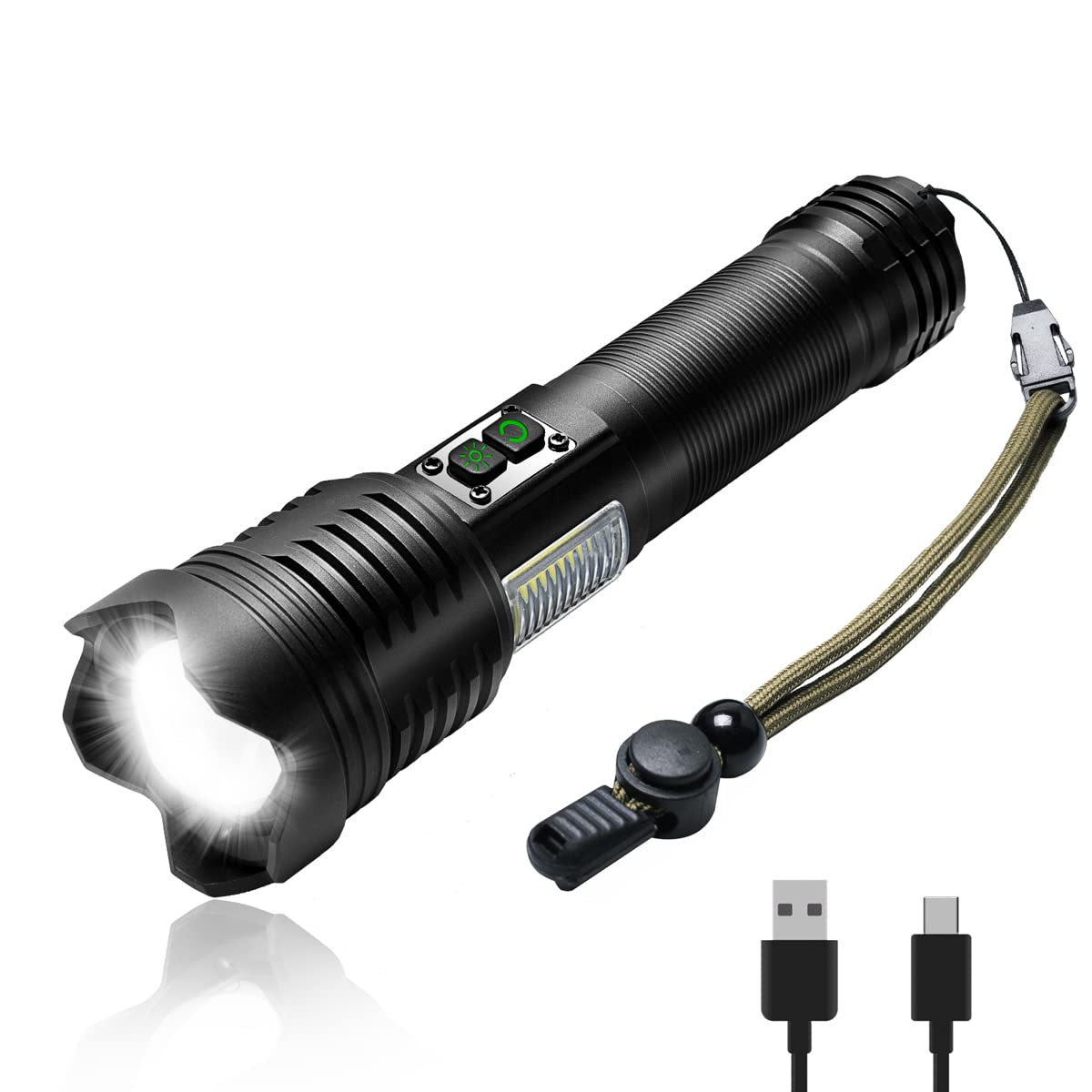 Mua AutoEuropa Tactical Flashlight - Rechargeable, 2500 Lumens, 9 Light ...