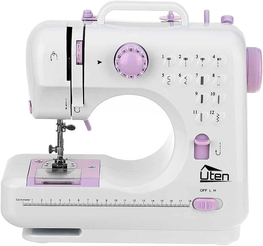 Uten Machine à Coudre, 12 Points Machine à Coudre Electronique Portable ...