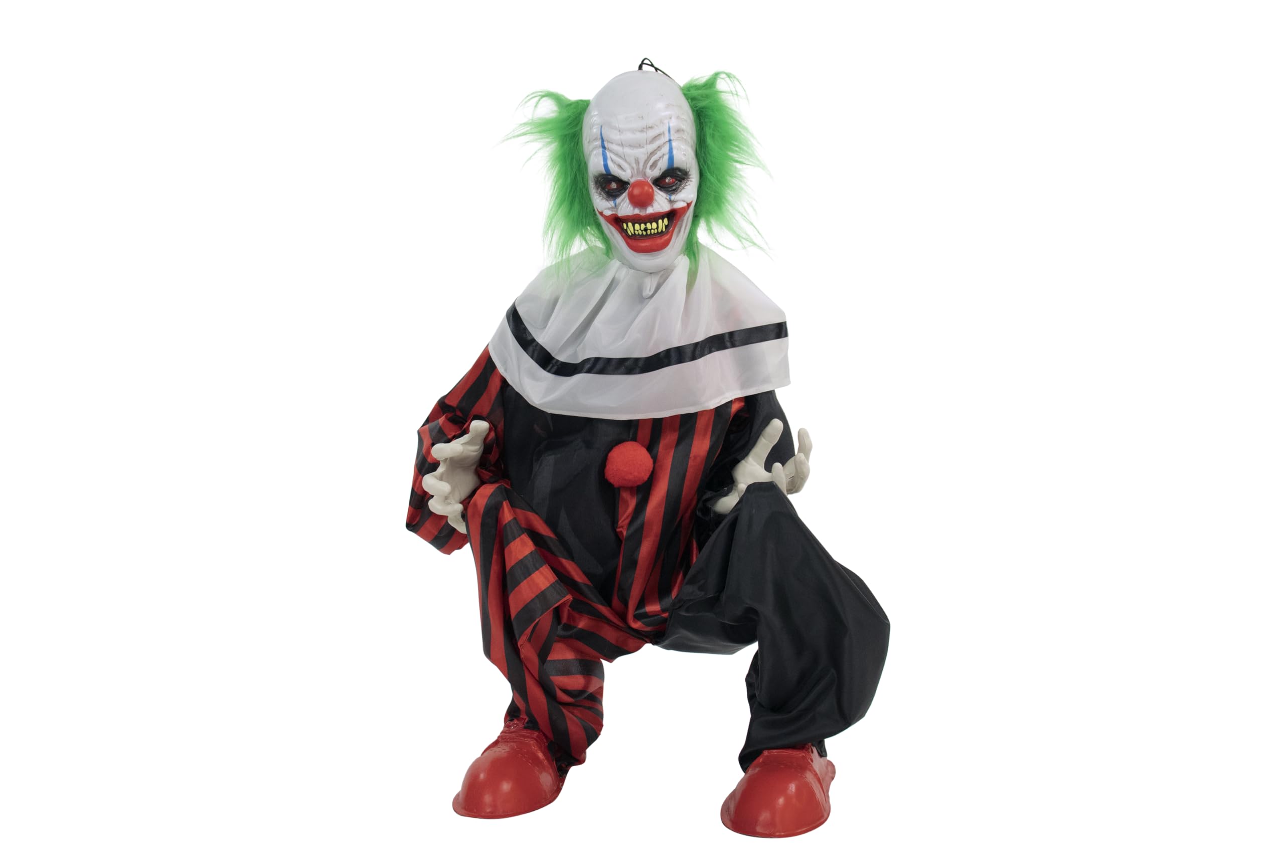 Haunted Hill Farm Life-Size Scary Animatronic Talking Crouching Clown ...