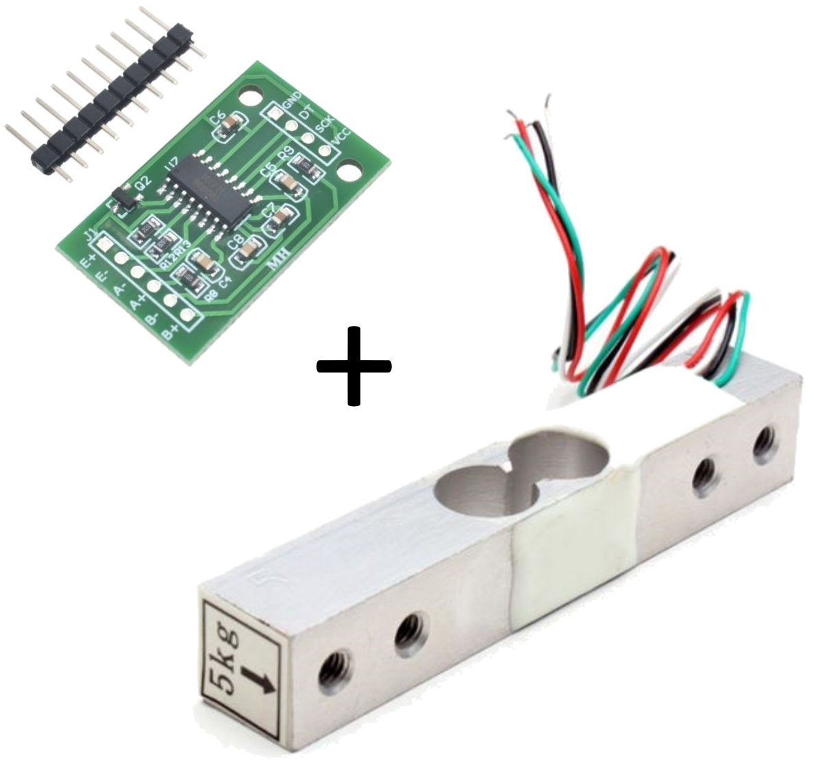 Load Cell Amplifier ADC Weight Sensor for Arduino Scale Degraw 5kg Load ...