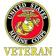 Amazon.com - USMC Veteran Logo Clear Vinyl Decal, 3" x 4 1/4" Size, 1 Pack