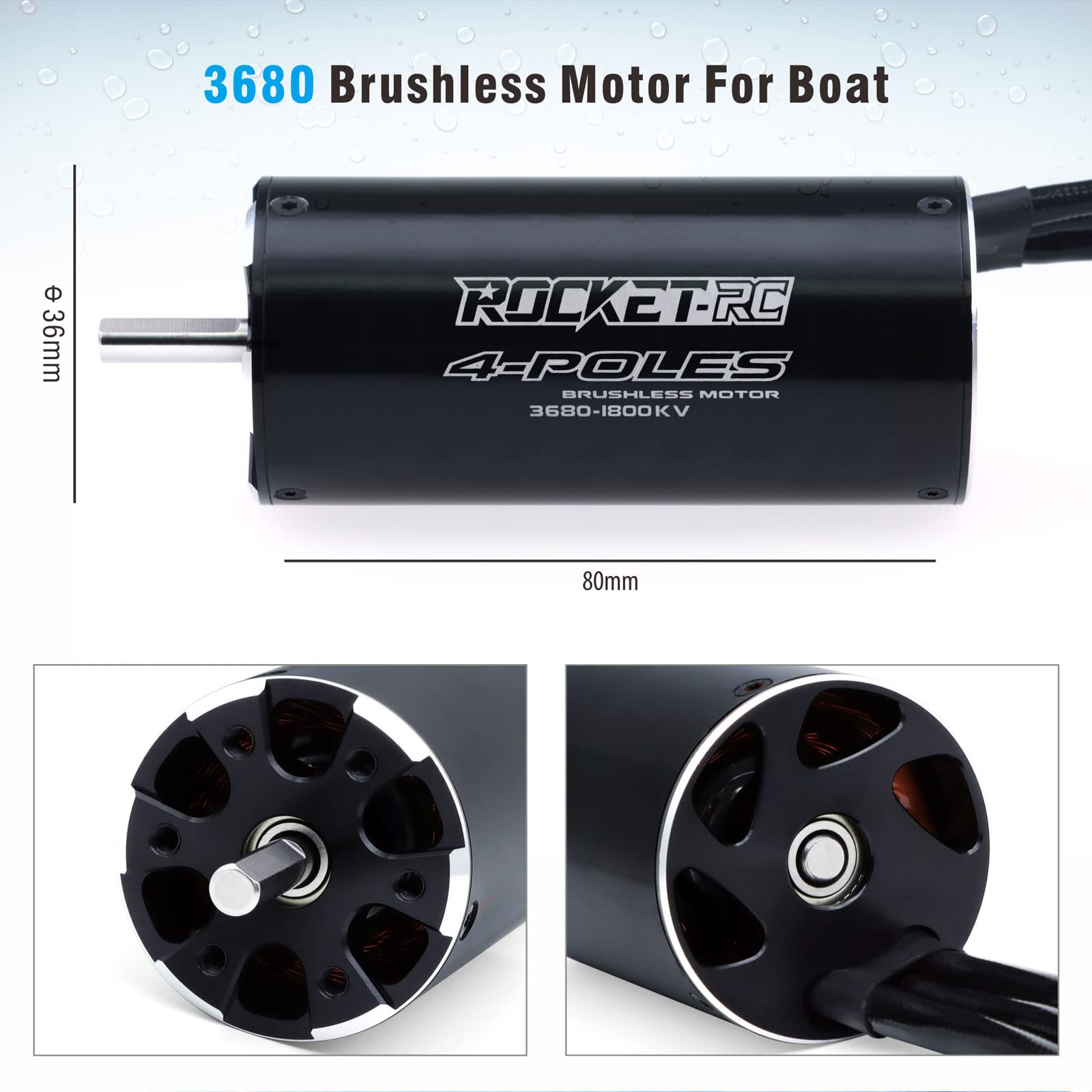 Mua Brushless Rc Boat Motor, Surpass Hobby 3680 1800KV Brushless Motor with Cooling Set Design ...