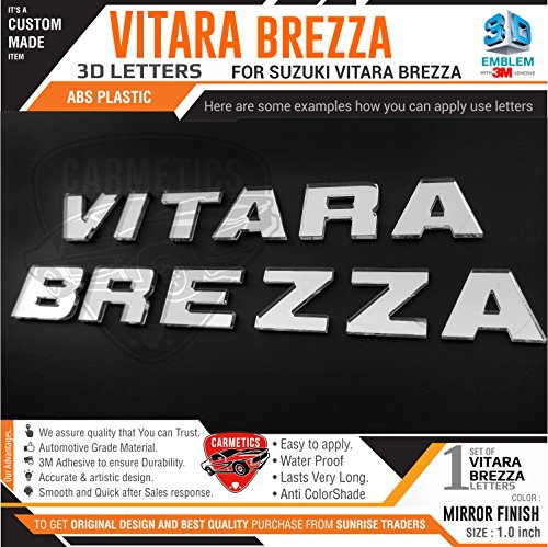 Buy CarMetics - HJ-TQL7-DEM5 Vitara Brezza 3D Letters for Maruti Suzuki ...