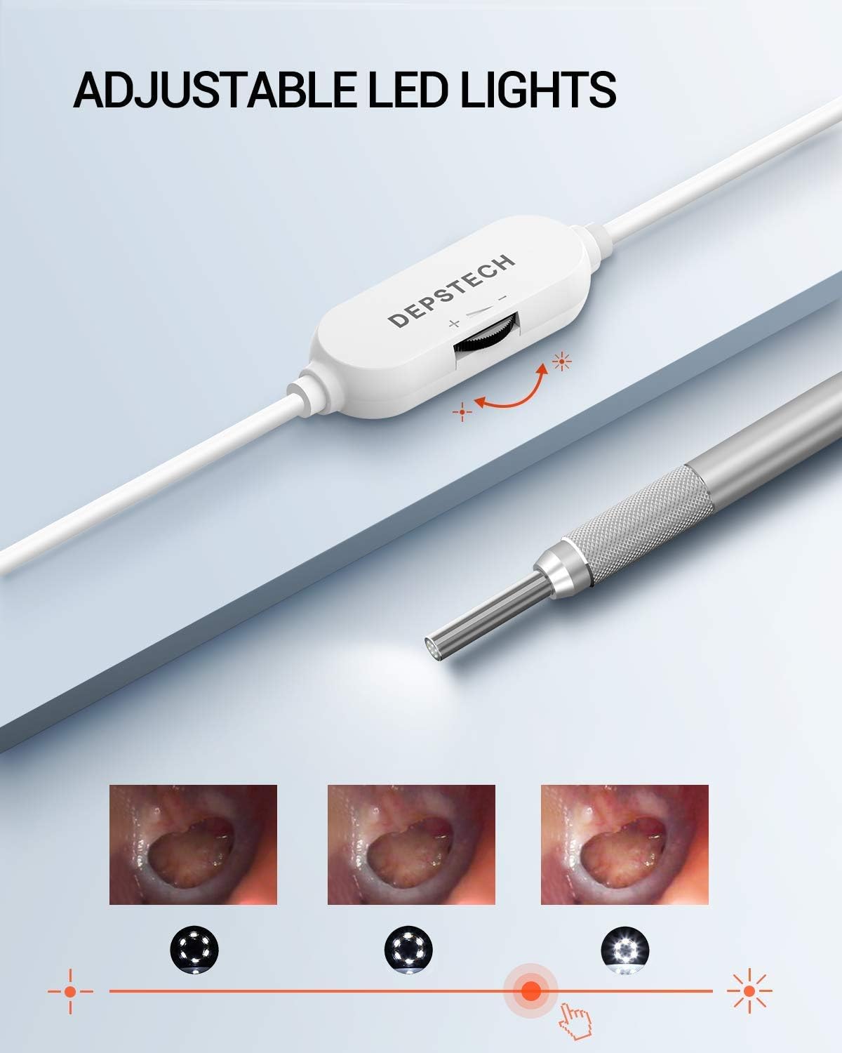 USB Otoscope-Ear Scope Camera, DEPSTECH 3.9mm Thin Lens, HD Visual Ear ...