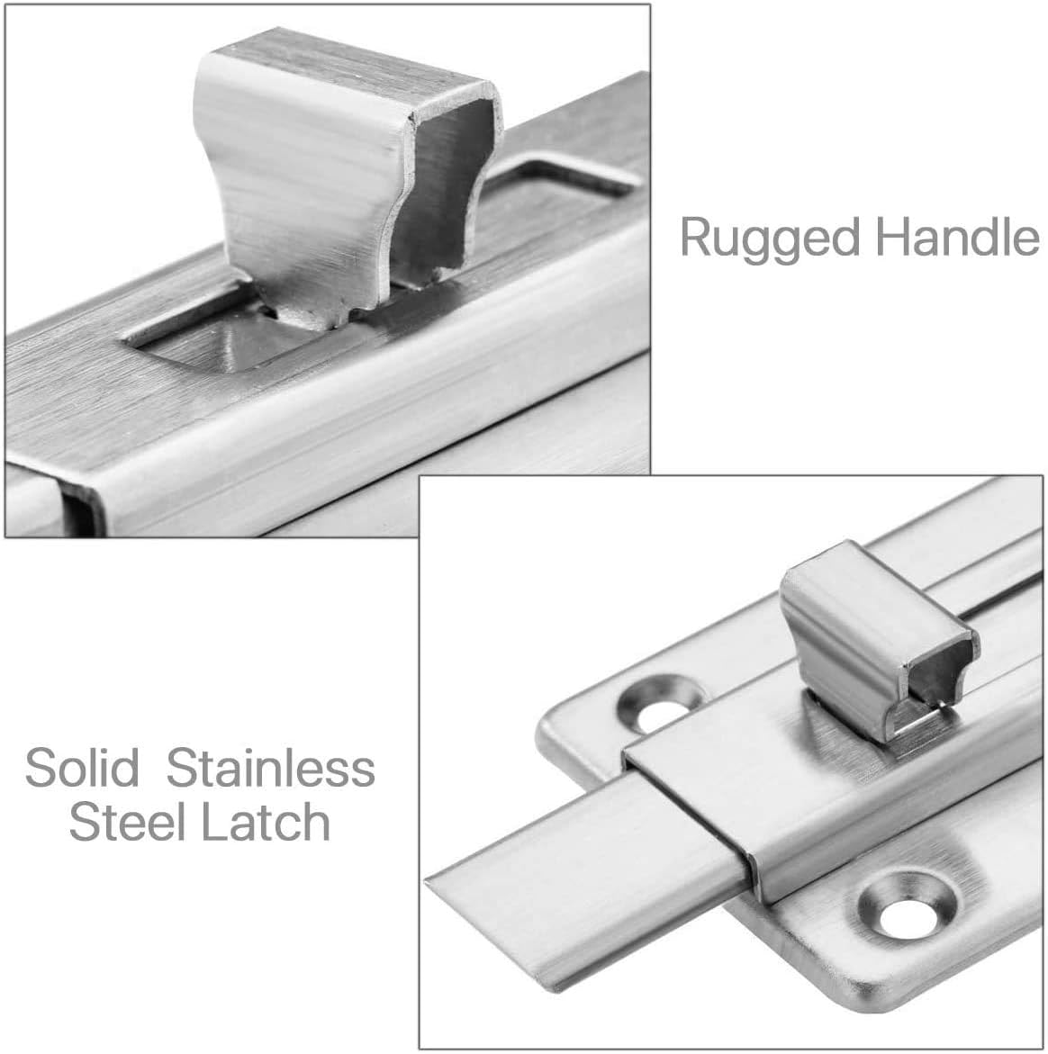 Door Bolts, 2 Pieces Stainless Steel Latch Sliding Door Lock, Surface ...