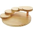 Amazon.com | Luxshiny Japanese Wood Sushi Serving Tray - Rotating Steps ...
