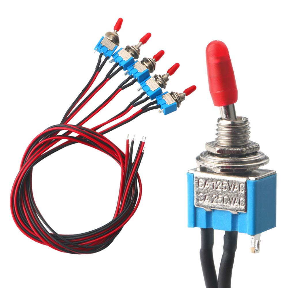 FULARR 5Pcs Professional Car Mini Toggle Switch with Pre-Wired, ON-Off ...