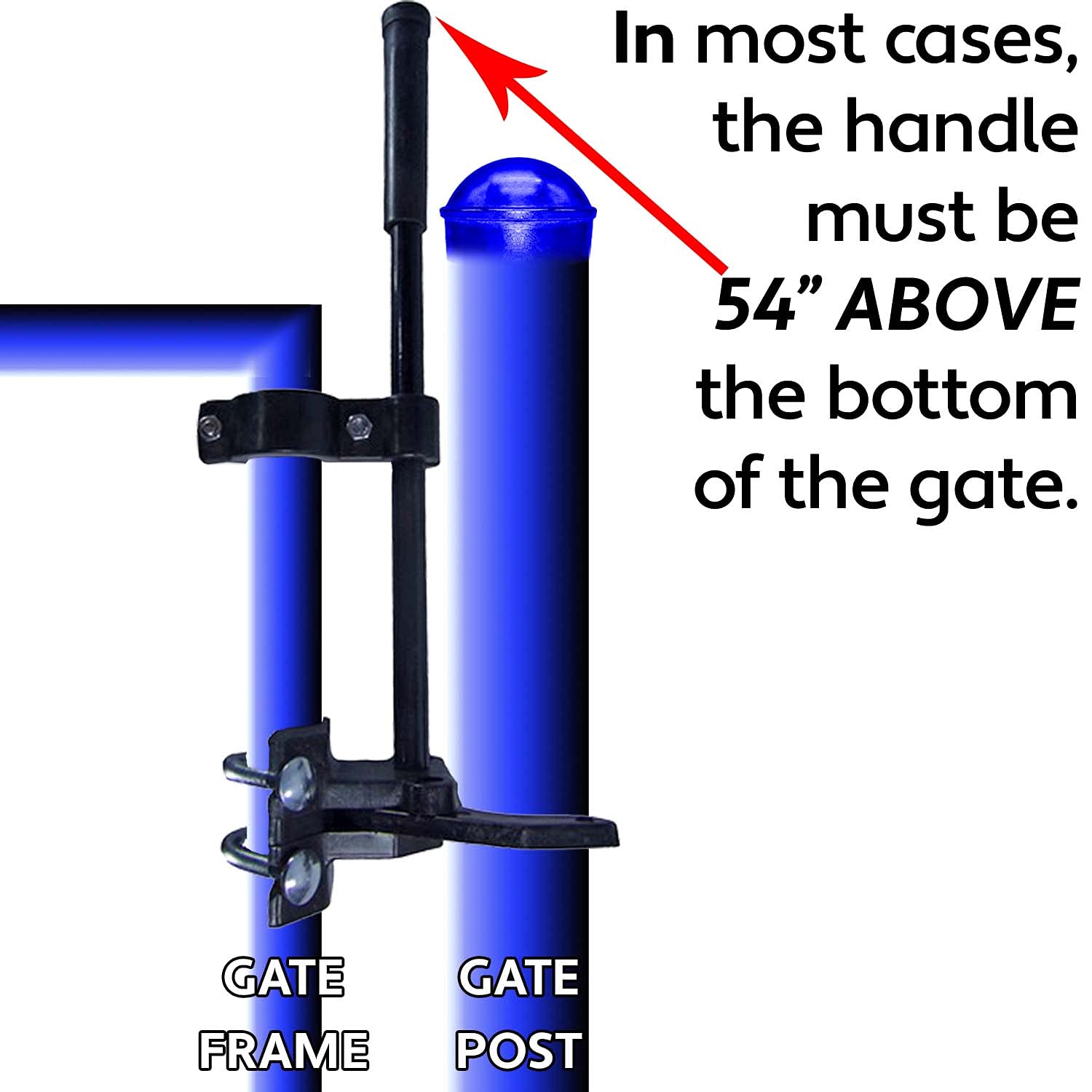 Pool GATE Latch: Chain Link Child Safety Pool Latch (1-5/8" X 1-7/8") - Push Style Pool Gate ...