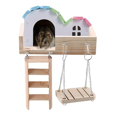 Wooden Hamster Swing Rat Playground with Hideout, Philippines | Ubuy
