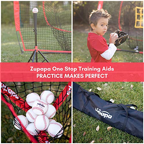 Zupapa Baseball Softball Practice Combo – 7 X 7 Feet Net Tee Caddy 12 ...