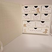 Button Corner Paperwrap Book Baby Keepsake Box With Drawers CG689 ...