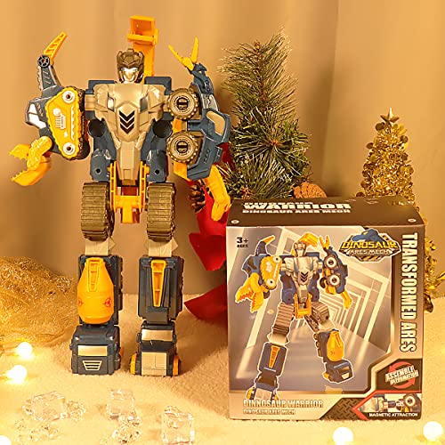 Dinosaur Construction Trucks Vehicle Toy Rescue Bot Magnetic Set, Transform to Big Robot 5-in-1 ...