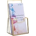 Amazon.com: BTSKY Golden Glass Brochure Holder for 4" Wide Trifold ...