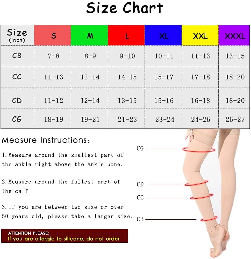 Edema Firm 20-30 mmHg Graduated Support for Varicose Veins Flight ...