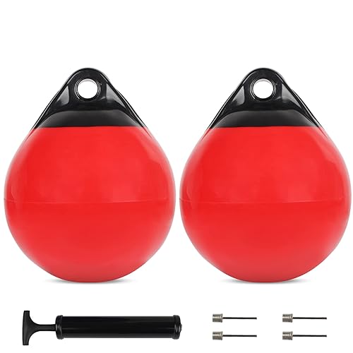 VEITHI 2 Pack Boat Buoy Ball Anchor Buoy Round Boat Fenders,Vinyl ...