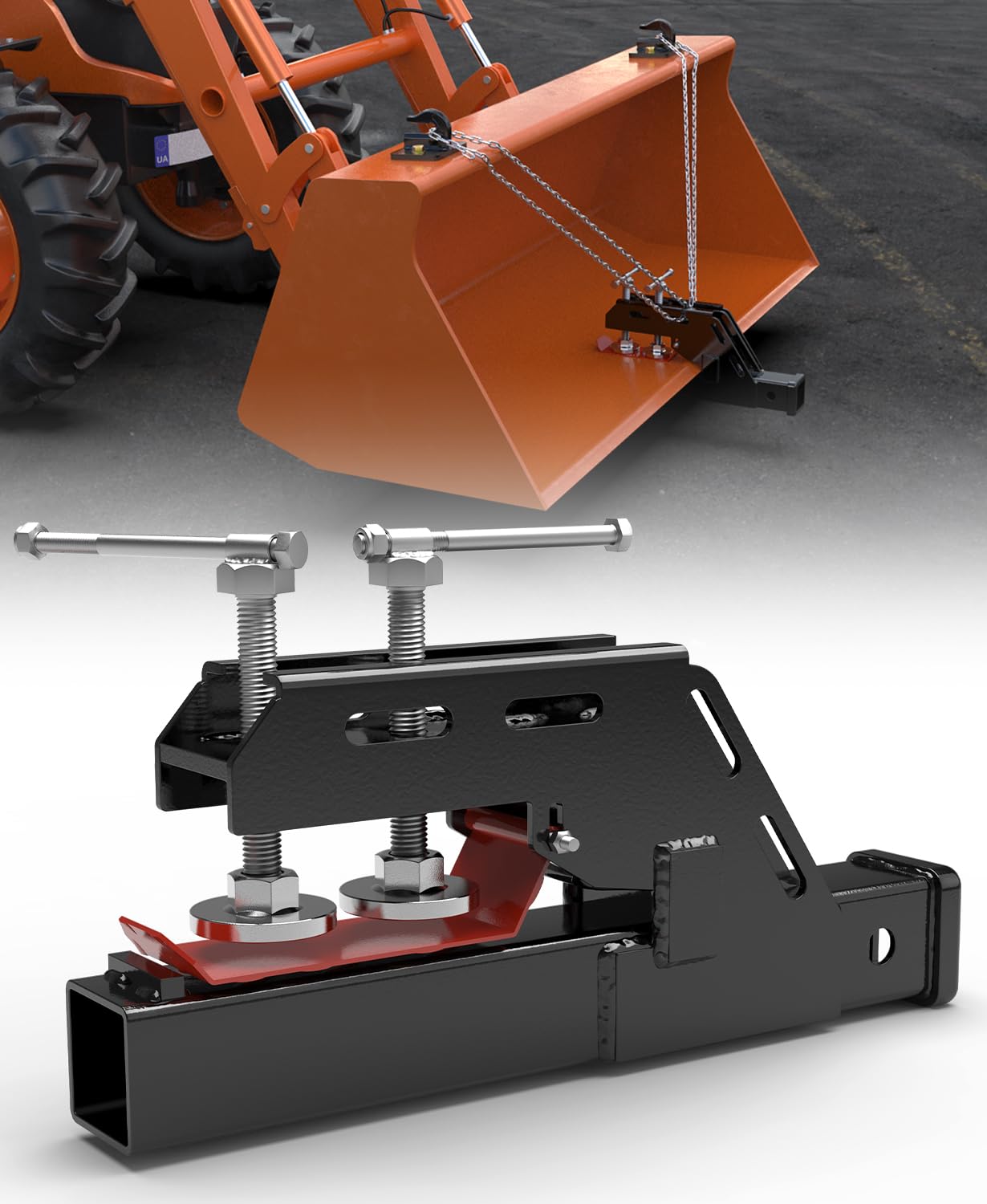 2025 New Upgraded Tractor Bucket Hitch Receiver with Non-Slip Twin ...