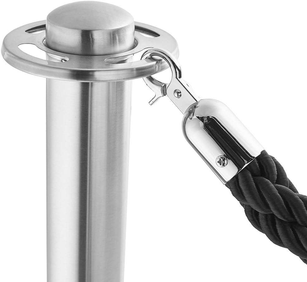 Shopfitting Warehouse Brushed Stainless Steel Barrier Posts & Black ...