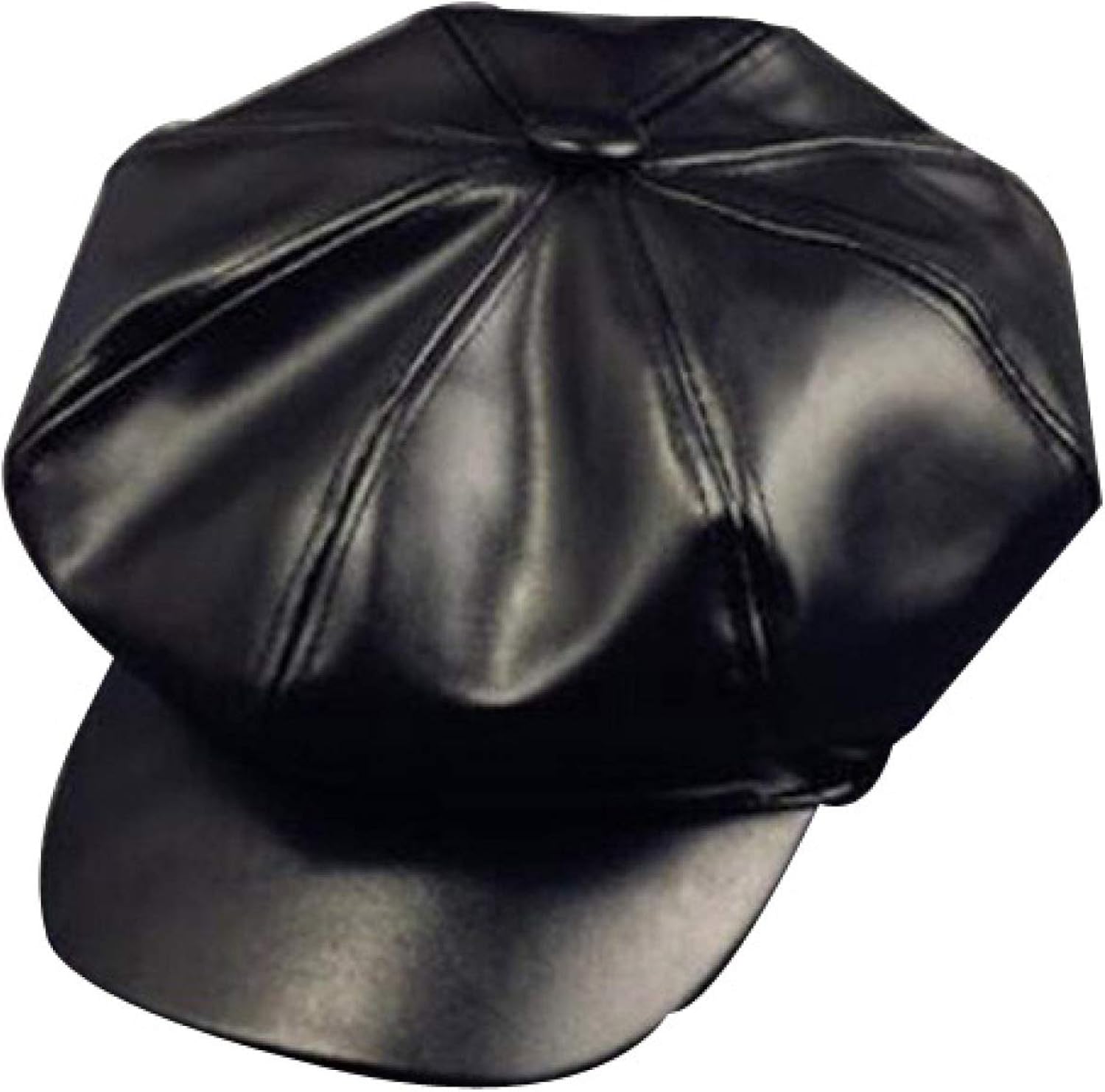 Women's Warm-Lined Manmade Leather Newsboy Cap Retro Soft Octagonal ...