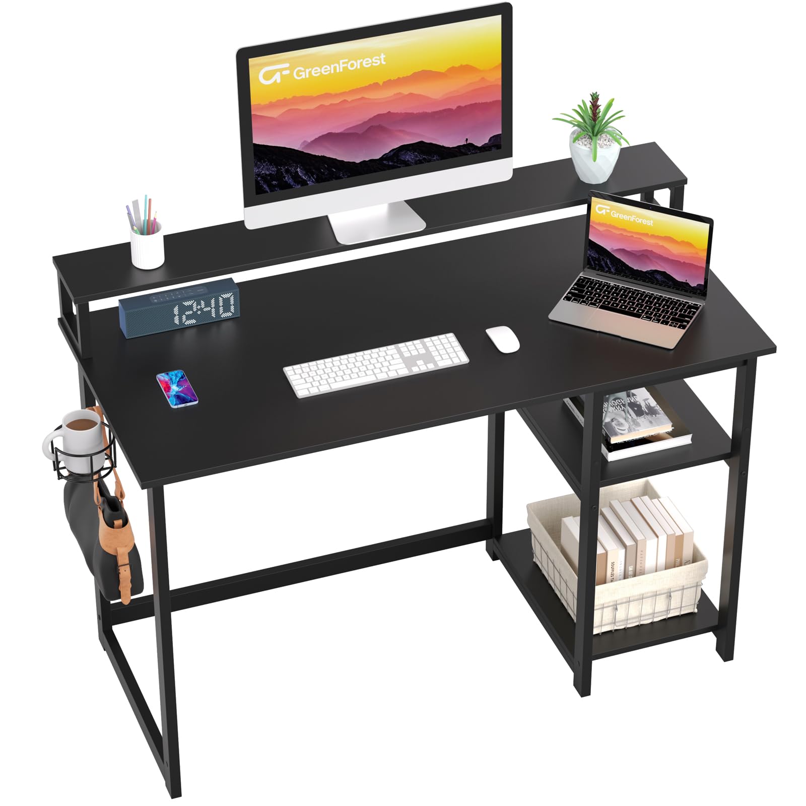 Mua GreenForest Computer Desk with Full Monitor Stand and Reversible ...