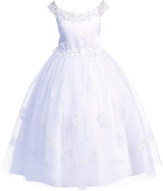 Amazon.com: First Communion Dresses for Girls 7-16 Holy 1st Communion ...